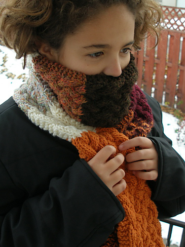 Ravelry: Chunk Scrap Knitted Scarf pattern by Lisa Gonzalez