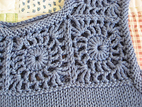 Ravelry: Top with Crochet Motifs pattern by Lisa Doherty