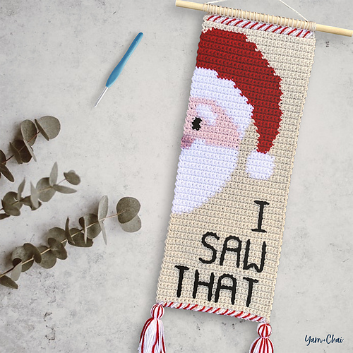 Ravelry: I Saw That Santa Wall Hanging pattern by Rebecca Langford