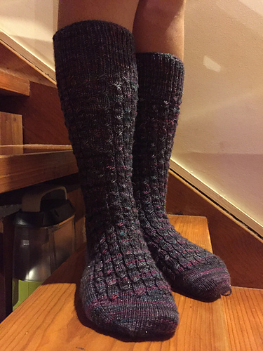 Ravelry: Aunty E's Mock Rib socks pattern by Cathy Jones