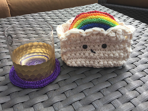 Ravelry: Rainbow Cloud Coasters pattern by Emily Lloyd