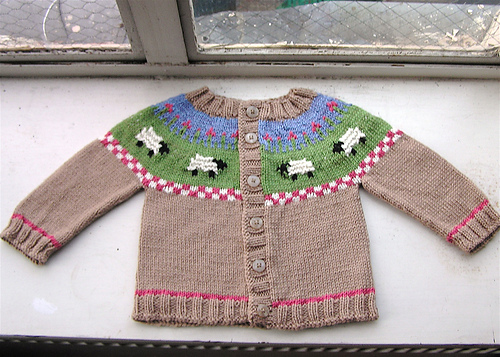 Ravelry: Sheep Yoke Baby Cardigan pattern by Jennifer Little