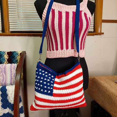Ravelry: Crochet American Flag Bag pattern by Lorie Mayfield
