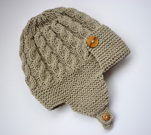 Ravelry: Dayton - Cabled Baby Aviator Hat pattern by Julie Taylor