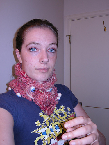 Ravelry: Gooey Eyeball Neckwarmer pattern by Andrea Guldin