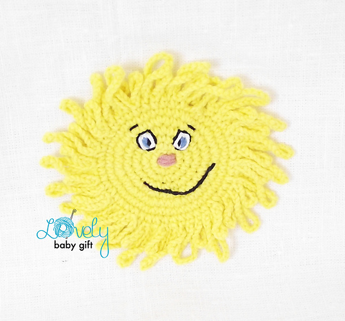 Ravelry: Yellow Sun Applique pattern by Viktorija Dineikiene