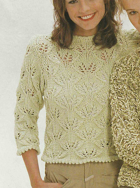 Ravelry: # 32 Leaf Pattern Sweater in Light Green pattern by Sabrina ...