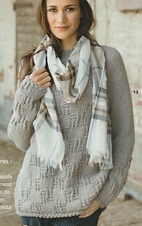 Ravelry: # 13 Pull évasé en mastic pattern by Sabrina/Sandra team designers