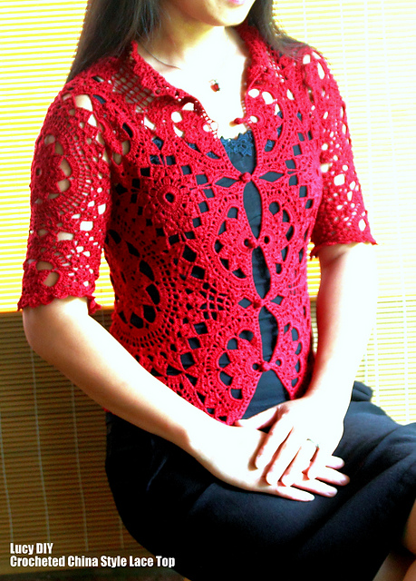Ravelry: lucyscorner's Crocheted China Style Lace top