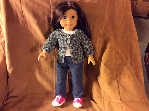 Ravelry: Sideways Knit Doll Cardigan pattern by Beas FrogPond