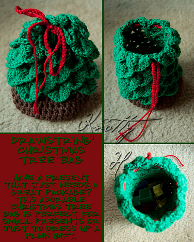 Ravelry: Christmas Tree Drawstring Bag pattern by Lauren Madison