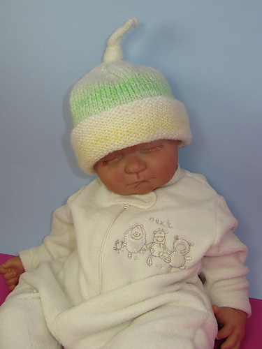 Ravelry: Baby Double Cuff Marble Topknot Beanie Hat pattern by ...