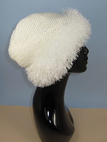 Ravelry: Faux Fun Fur Trim Garter Stitch Slouch Hat pattern by ...