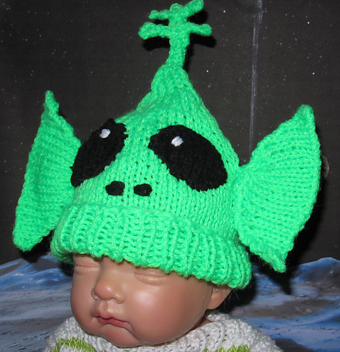 Ravelry: Baby Big Ears Alien Beanie Hat pattern by Christine Grant