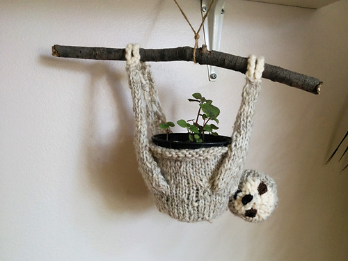 Ravelry: Sylvia the Sloth - plant hanger pattern by Happy Carrot
