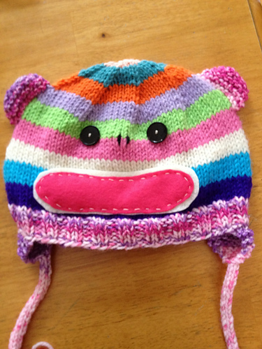 Ravelry: striped sock monkey hat pattern by Jenni swenson