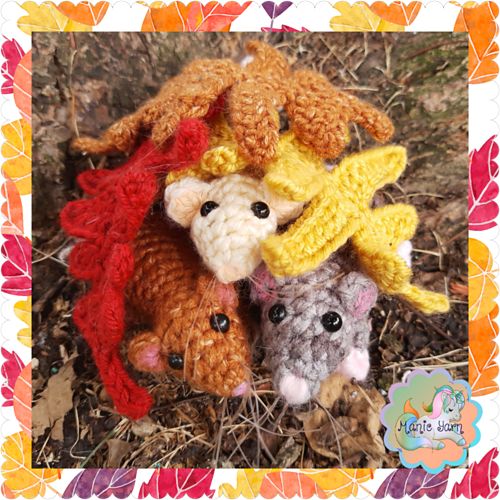 Ravelry: Mushu the Mouse and Fall Leaves pattern by Manic Yarn