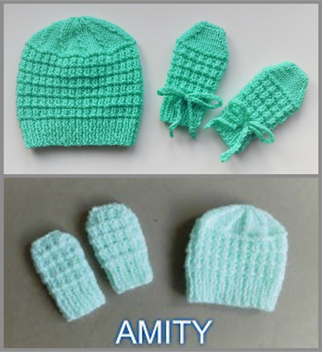 Ravelry: AMITY Baby Hat & Mittens pattern by marianna mel