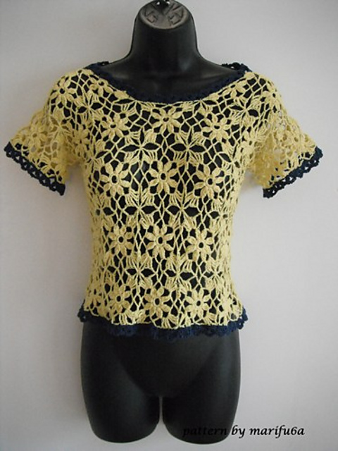 Ravelry: flower blouse pattern by marifu6a