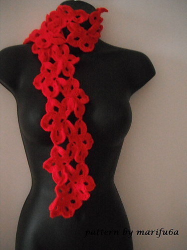 Ravelry: Red Lace Scarf pattern by marifu6a