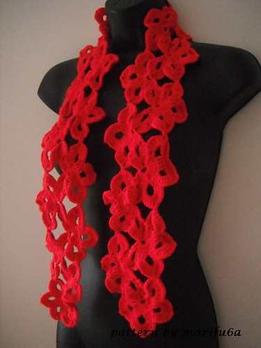 Ravelry: Red Lace Scarf pattern by marifu6a