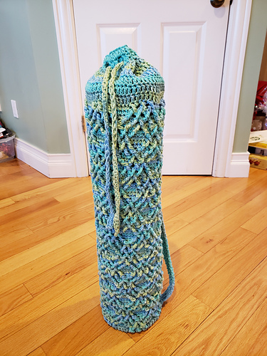 Ravelry: Woven Cables Yoga Mat Bag pattern by Stacy Pamela