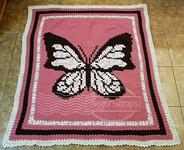 Ravelry: Butterfly 3 color Afghan pattern by Kim Latshaw