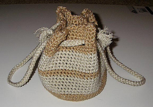 Ravelry: Red, White, Black Drawstring Bag pattern by American Thread ...