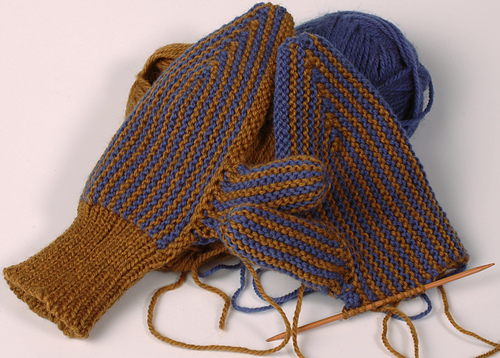 Ravelry: Mostly Sideways Mittens pattern by Lara Neel