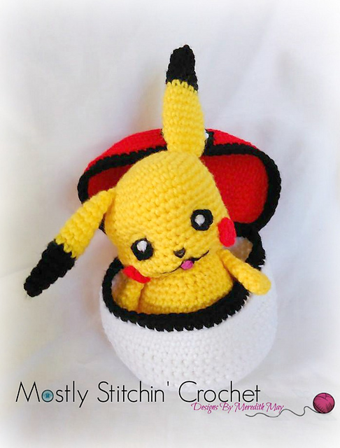 Ravelry: Peek-A-Boo Pikachu pattern by Mostly Stitchin' Crochet Designs ...