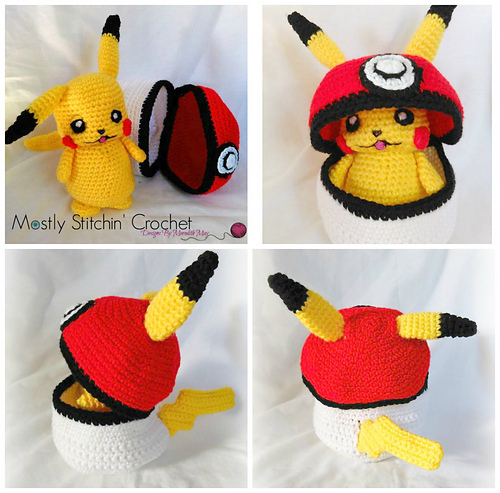 Ravelry: Peek-A-Boo Pikachu pattern by Mostly Stitchin' Crochet Designs ...
