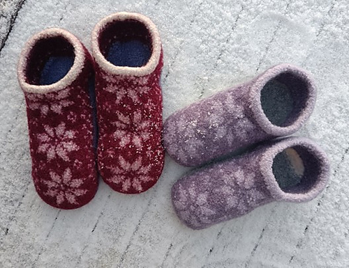 Ravelry: Snowflake Slippers pattern by Maymade Knits