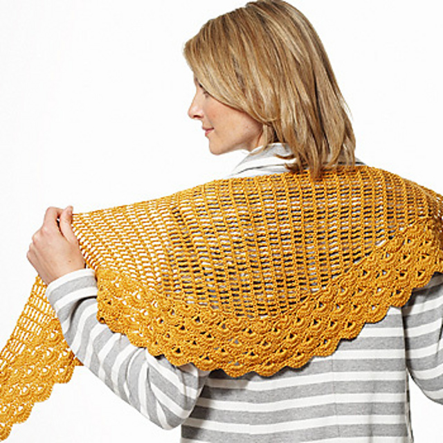 Ravelry: Staggered Shells Wrap pattern by Patons