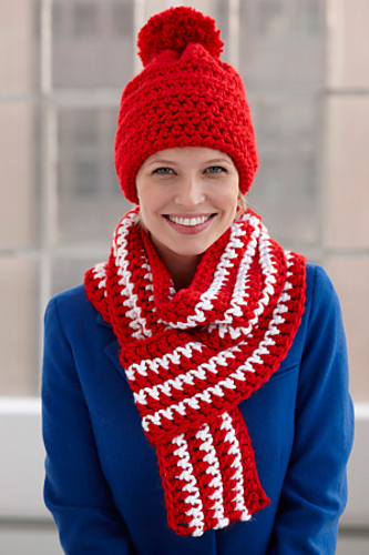 Ravelry: School Colors Hat and Scarf Set (Scarf) pattern by Lion Brand Yarn