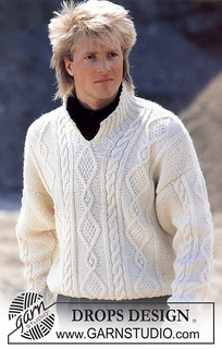 Ravelry: 11-11 Aran jumper with front opening pattern by DROPS design