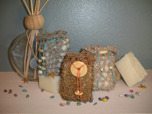 Ravelry: Fish Net Soap Gift Bags pattern by Tara M