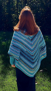 Ravelry: Feather Stitch Sleeved Poncho pattern by Merri Purdy - Purdy ...