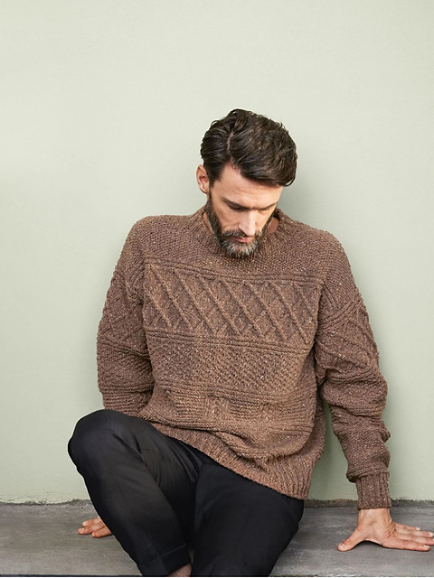 Ravelry: No. 7 Guernsey Sweater Men in Tweed Recycled pattern by ...