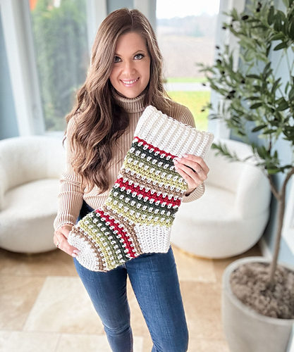 Ravelry: Holiday Weave Stocking pattern by MJ's Off The Hook Designs