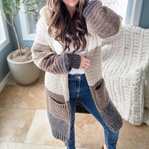 Ravelry: Hooded Colour Block Cardigan pattern by MJ's Off The Hook Designs