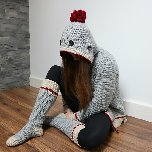 Ravelry: Adult Sock Monkey Set pattern by MJ's Off The Hook Designs