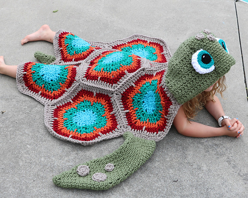 Ravelry: Hooded Sea Turtle Blanket pattern by MJ's Off The Hook Designs