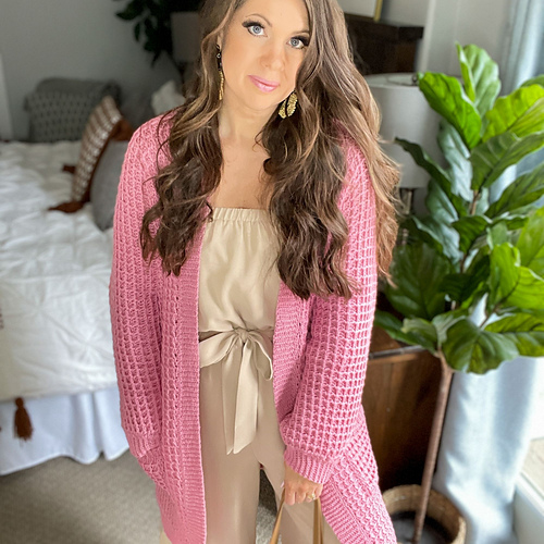 Ravelry: Waffle-icious Cardigan pattern by MJ's Off The Hook Designs