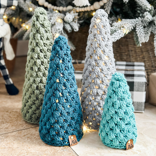 Ravelry: Festive Puff Stitch Trees pattern by MJ's Off The Hook Designs
