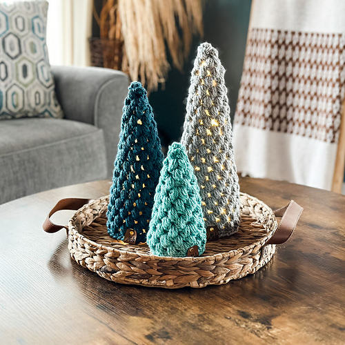 Ravelry: Festive Puff Stitch Trees pattern by MJ's Off The Hook Designs