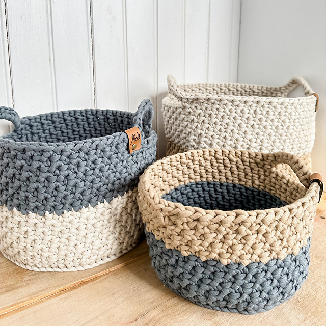 Ravelry: Two-Toned Nesting Baskets pattern by MJ's Off The Hook Designs