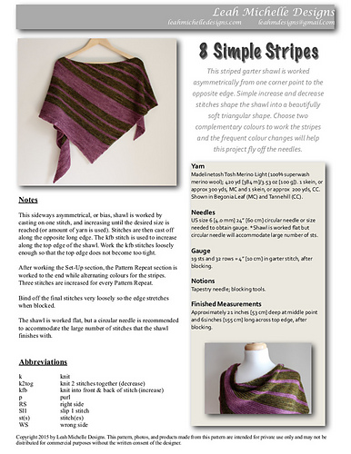 Ravelry: 8 Simple Stripes pattern by Michelle Krause