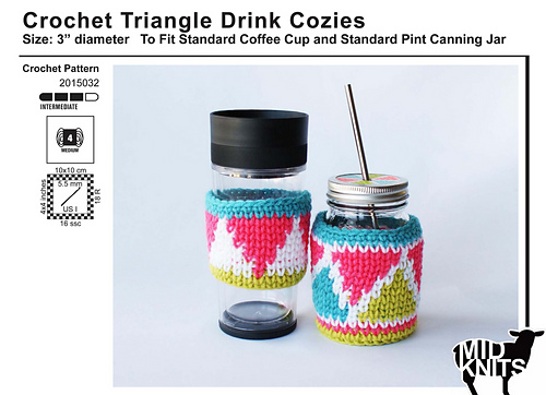 Ravelry: Triangle Drink Cozies (2015032) pattern by Erin Black