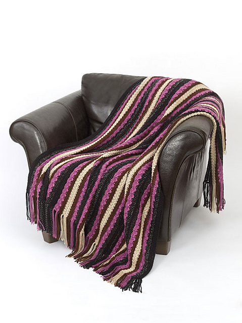 Ravelry: Textured Stripes Throw pattern by Marilyn Losee