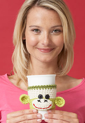 Ravelry: Sock Monkey Cup Cozy pattern by Patons